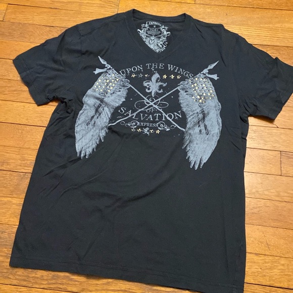 Express | Shirts | Mens Express Black Graphic Tee | Poshmark